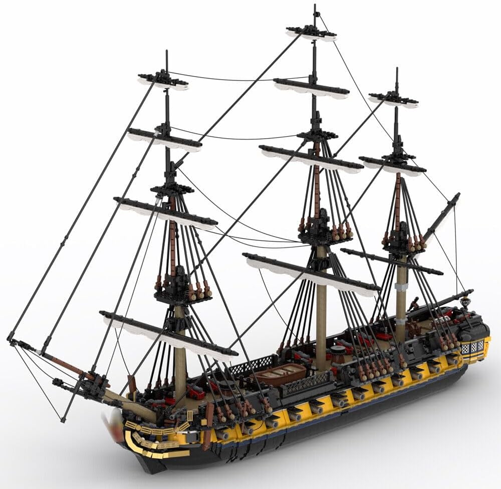 British 44-gun frigate DIY Model Building Blocks Set HMS Romulus MOC ...