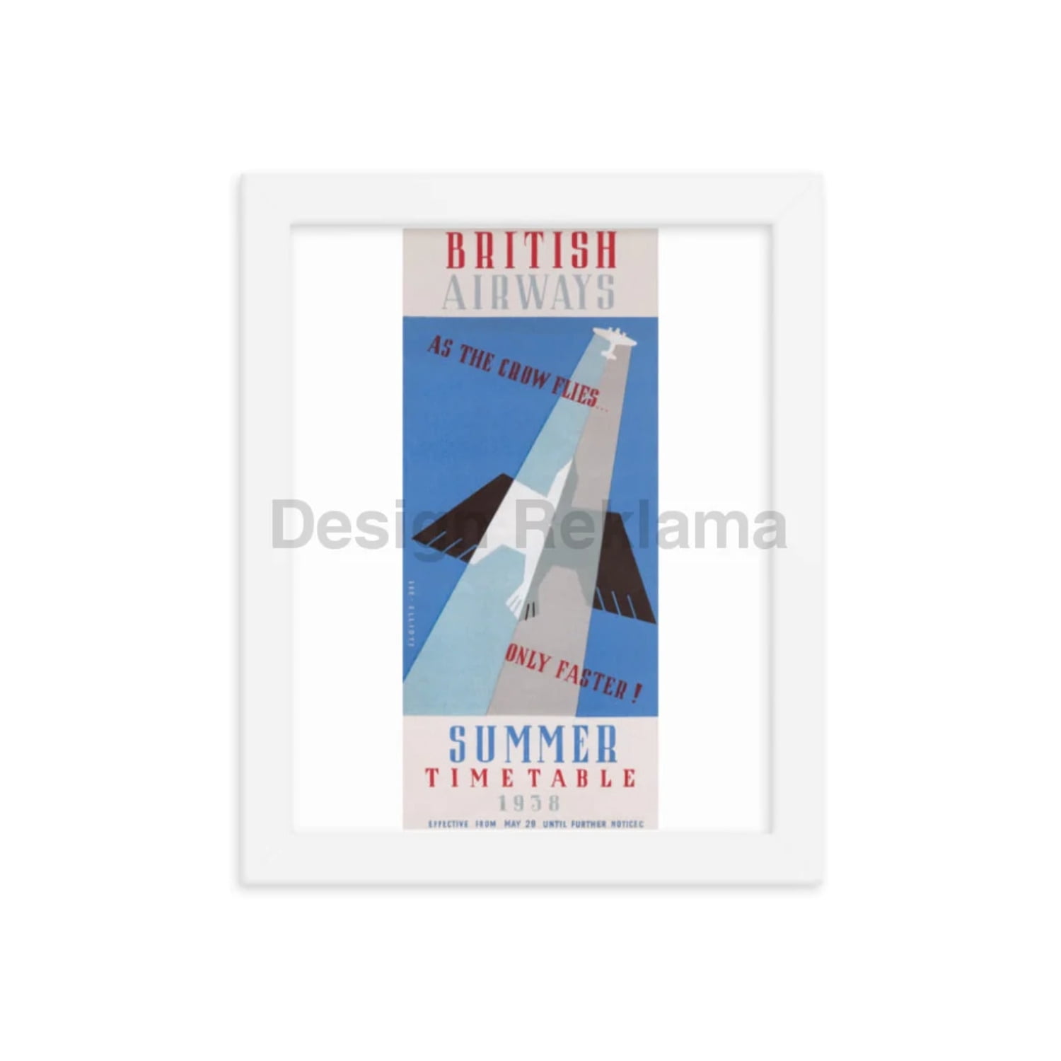 British Airways Timetable, Summer 1938.Designed by Lee-Elliott. Framed ...