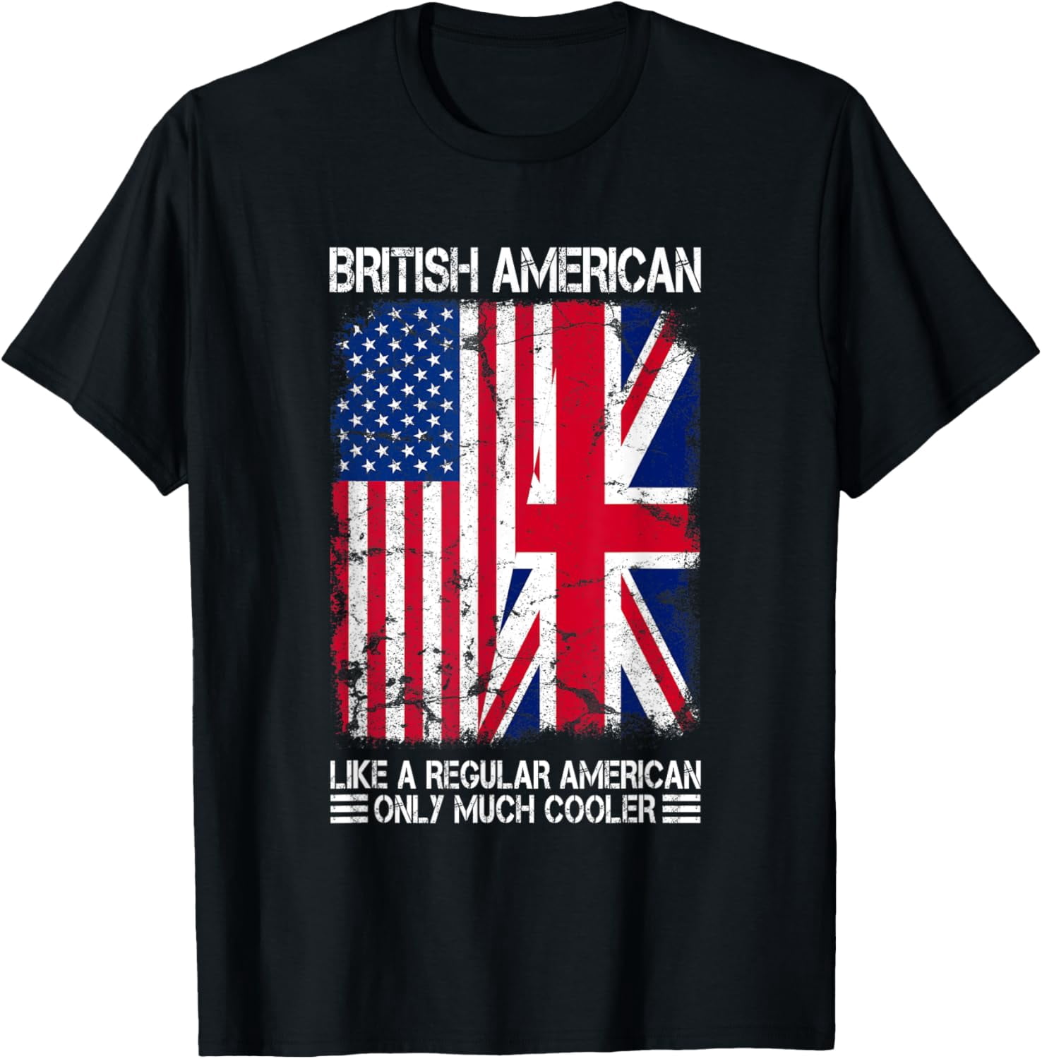 British American Like a Regular American Half USA Flag T-Shirt, Small ...