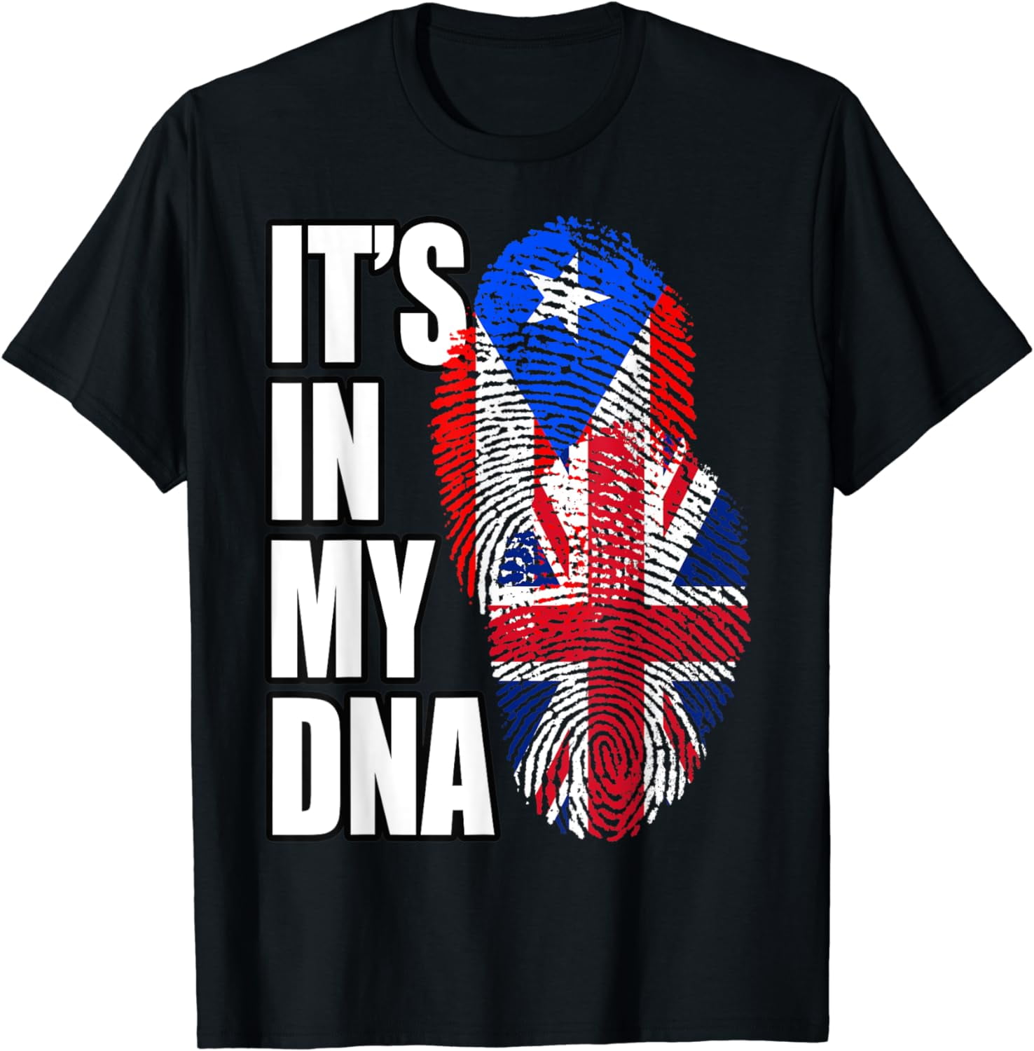 British And Puerto Rican Mix DNA Flag Heritage T-Shirt - Walmart.com
