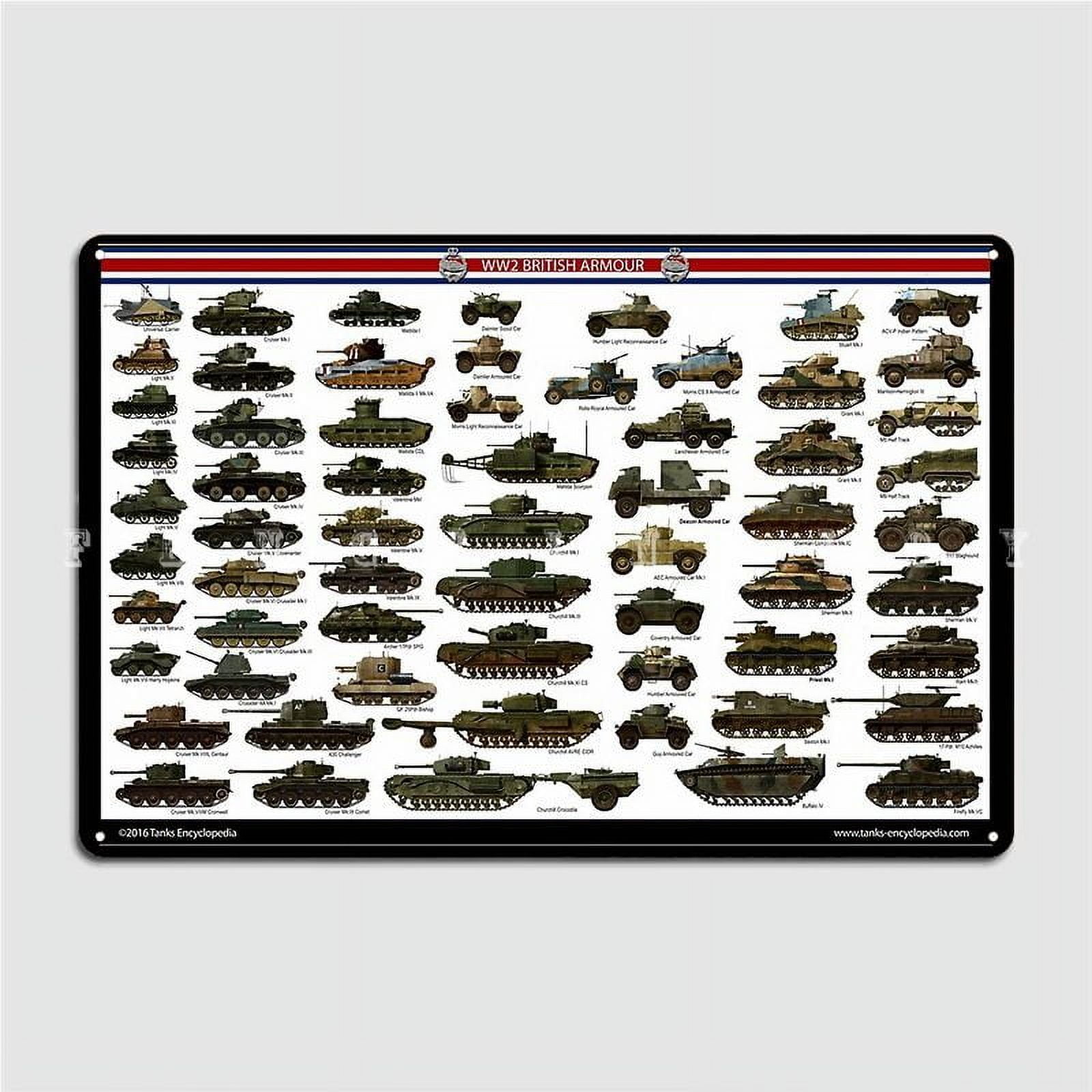 British Armour Of Ww2 Metal Sign Decoration Garage Club Cinema Kitchen ...