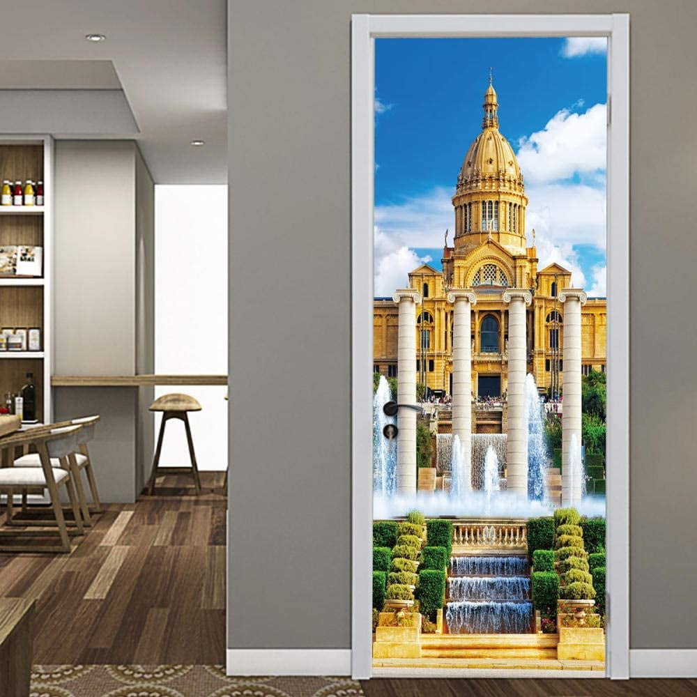 British Big Ben Door Sticker Cityscape At Night Decal Removable Urban ...