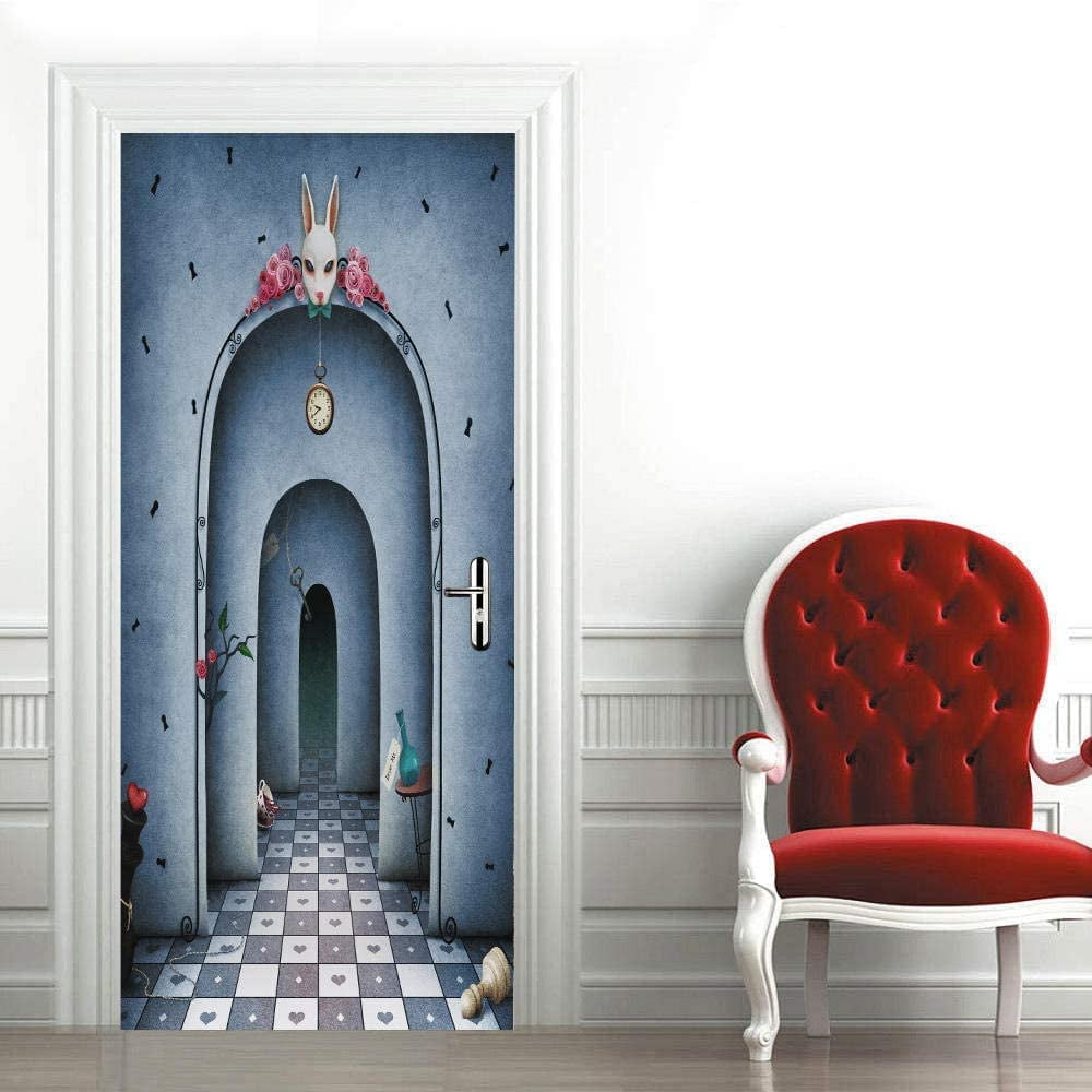 British Big Ben Door Sticker Cityscape At Night Decal Removable Urban ...