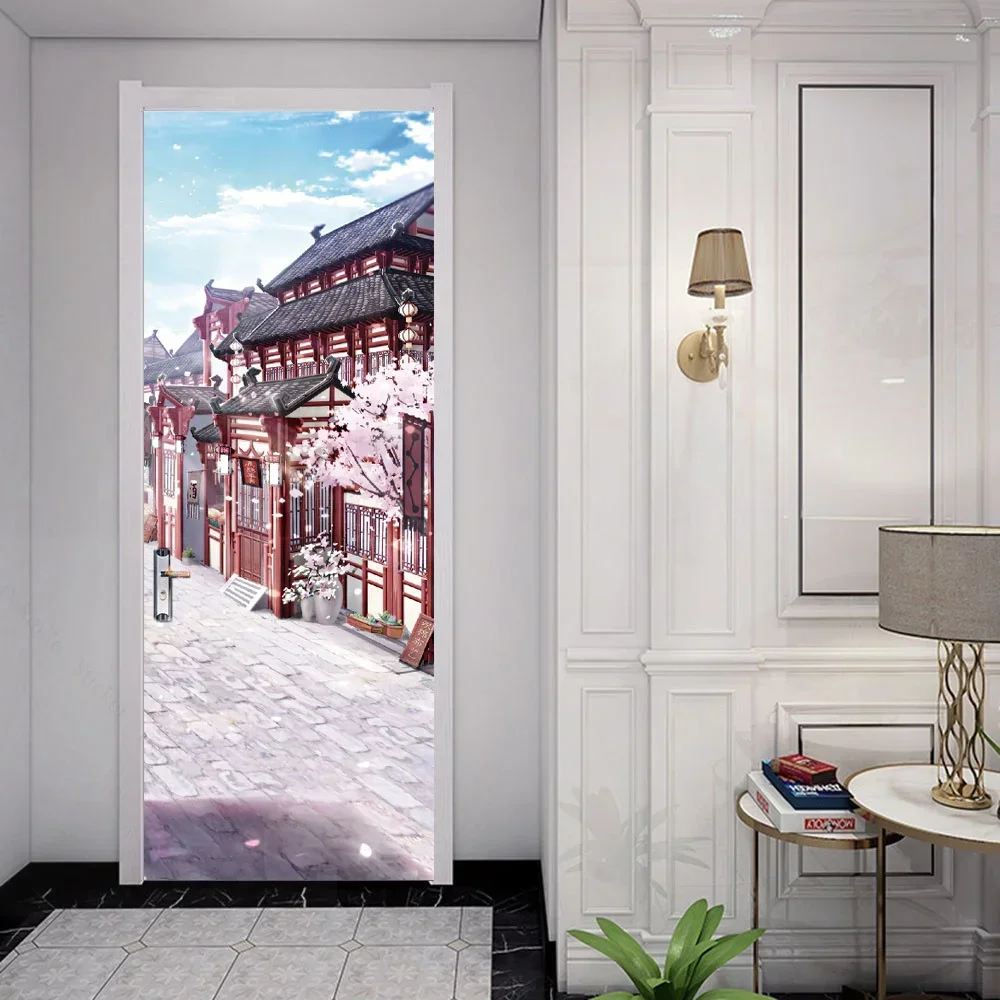 British Big Ben Door Sticker Cityscape At Night Decal Removable Urban ...