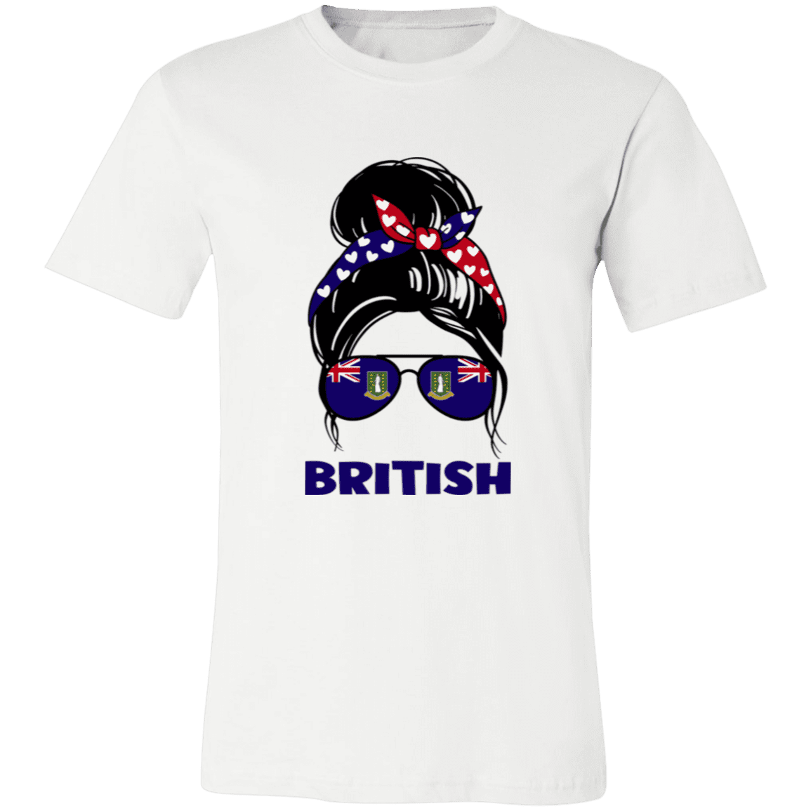 British British Virgin Islands Flag Woman Hair Bun T-Shirt British ...