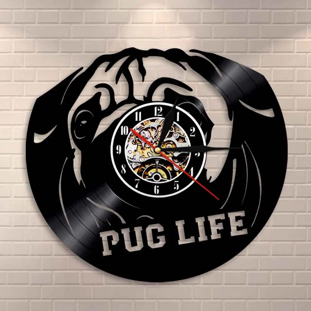 British Bulldog Vinyl Wall Clock,Vinyl Record Clock Wall Art Black ...
