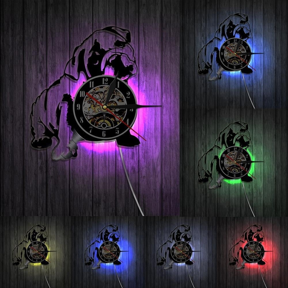 British Bulldog Wall Clock Bulldogge Vinyl Record Wall Clock Puppy Dog ...