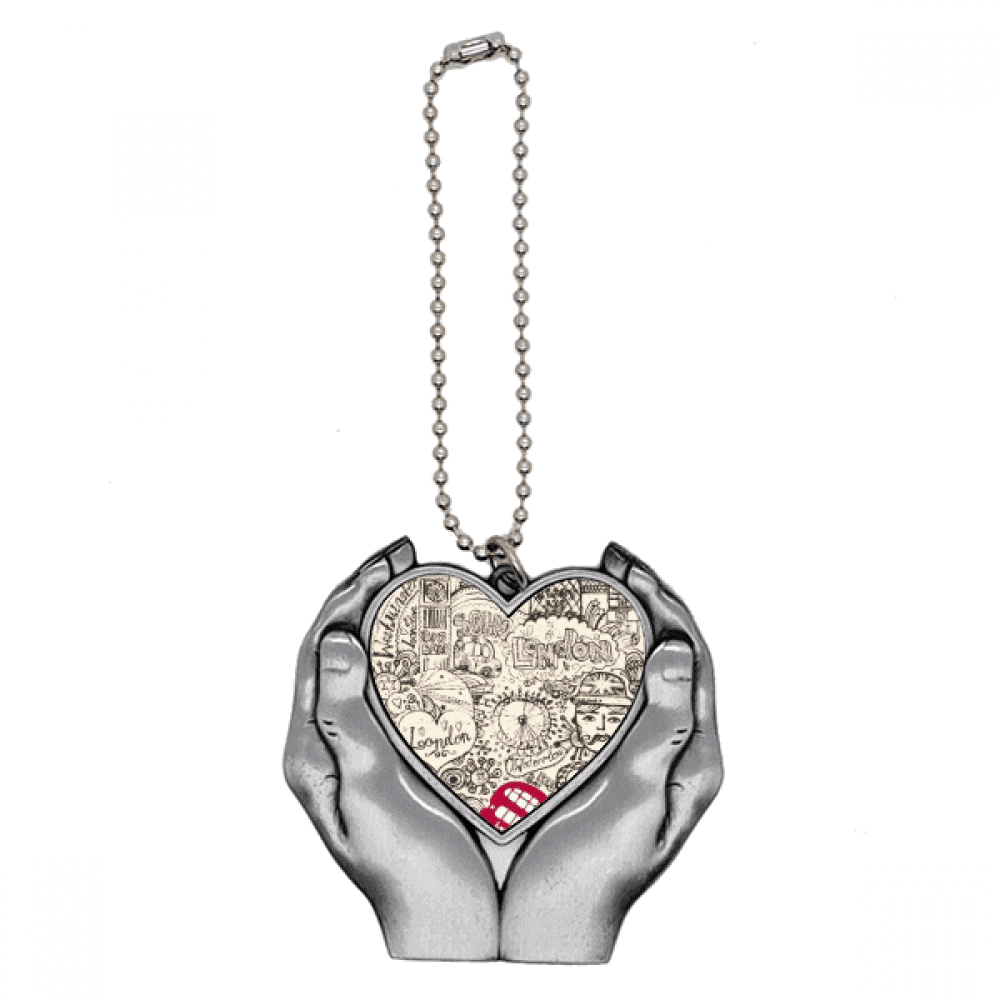 British Bus London Eyes Big Ben UK Car Keychain Heart Pendant Ornament ...