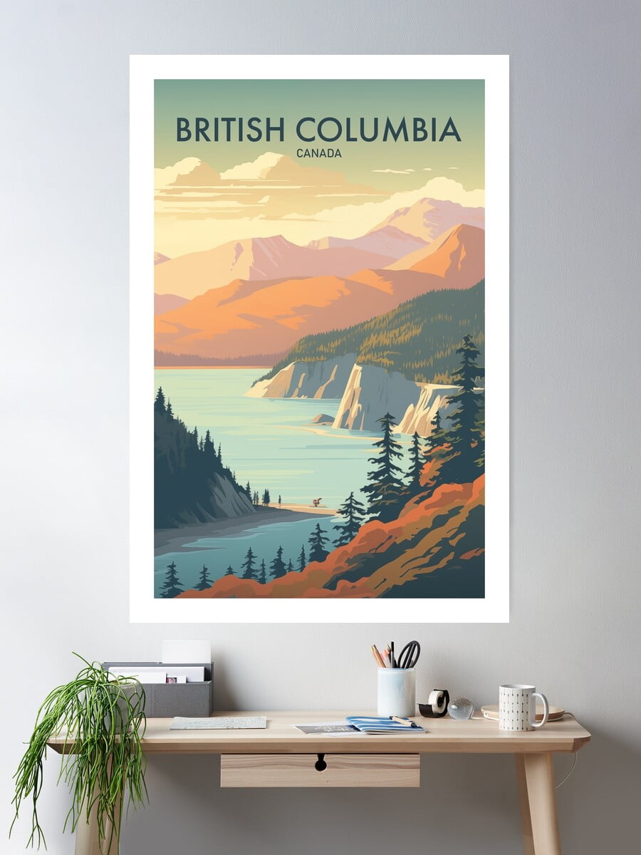 British Columbia Poster Wall Art, Modern Wall Decor For Living Room ...