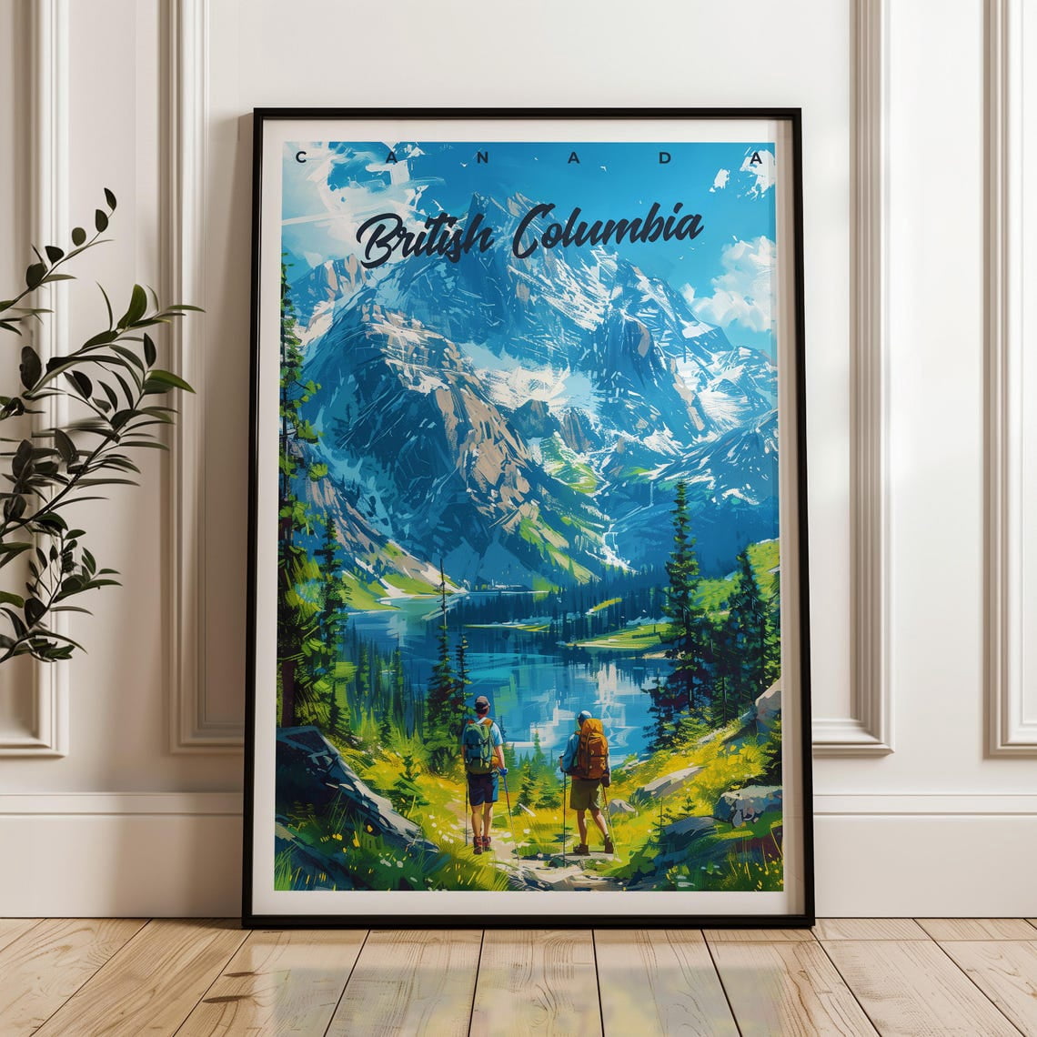 British Columbia Travel Poster - Canada Wall Art Print, Illustrated ...