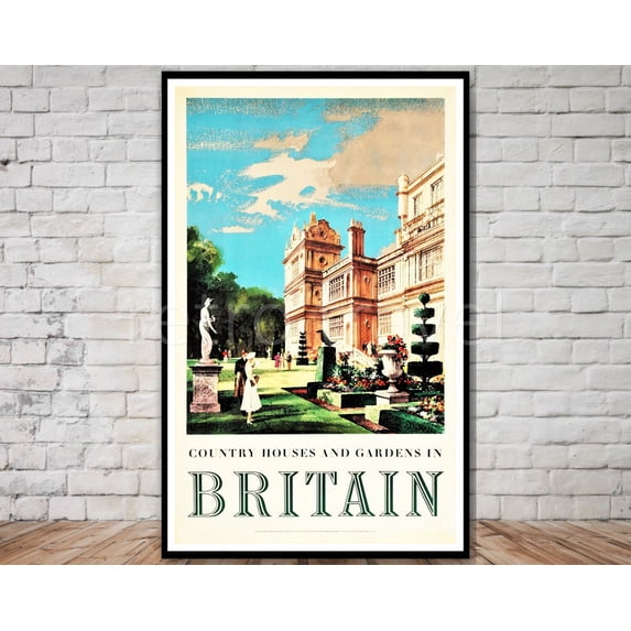 British Country Houses And Gardens Poster, Unframed Paper Poster ...