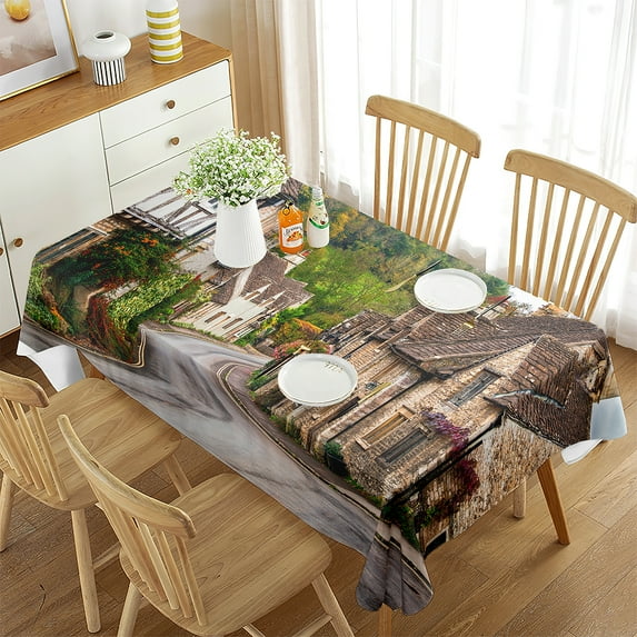 British Country Town Tablecloth British Style Building Rectangle Table ...