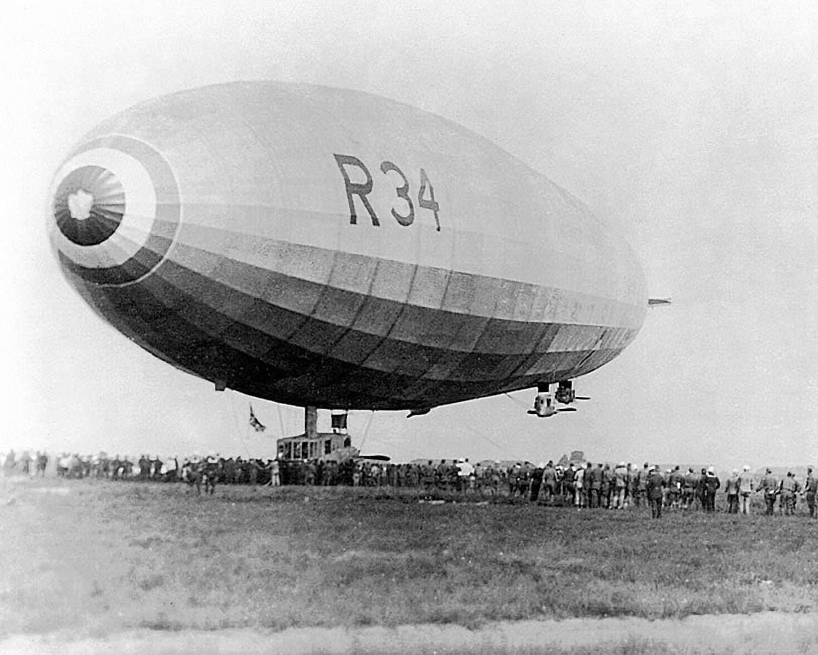 British Dirigible Airship, Long Island, New York 1919 - 20x30 Inch Glossy Laminated Aviation ...