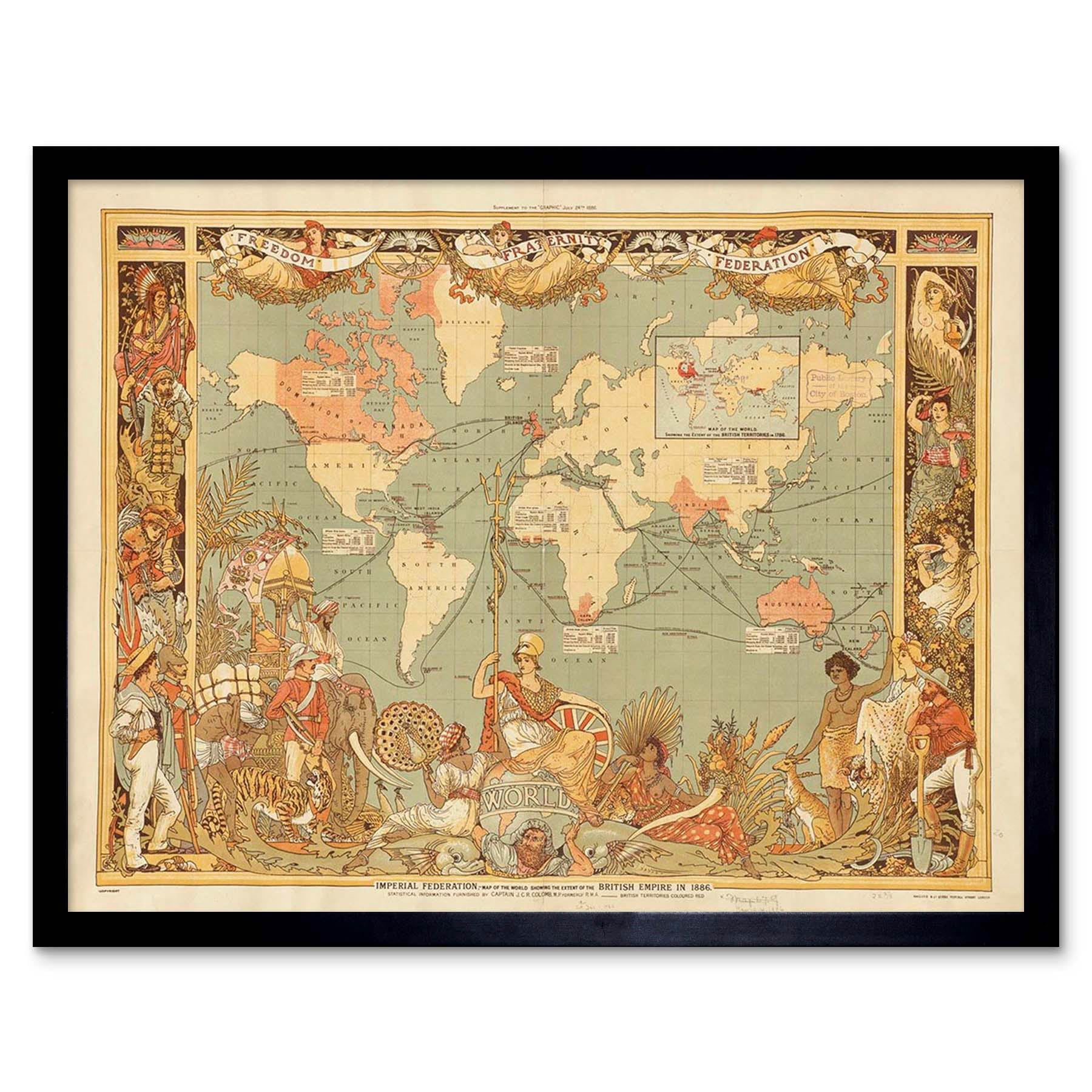 British Empire 1886 Imperial Federation Colony Illustrated People ...