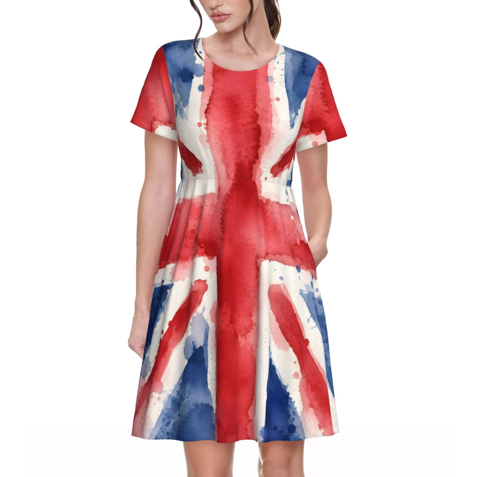 British Flag Dresses Short Sleeve Nightdresses for Women - Walmart.com