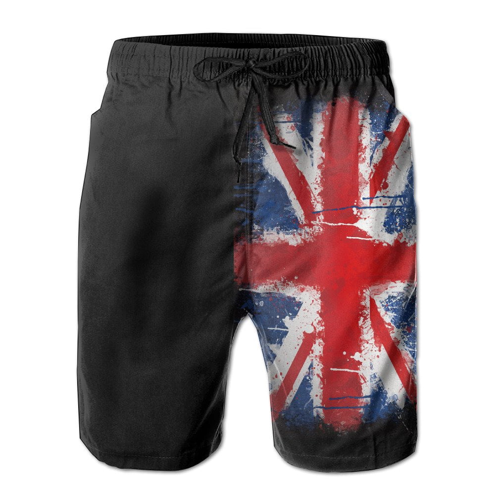 British Flag Grunge Men's Summer Beach Quick-Dry Surf Swim Trunks ...