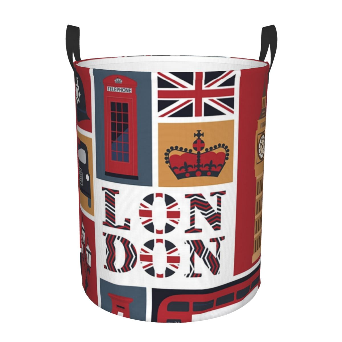 British Flag London Red Bus Car Logo Laundry Basket Foldable Clothes ...