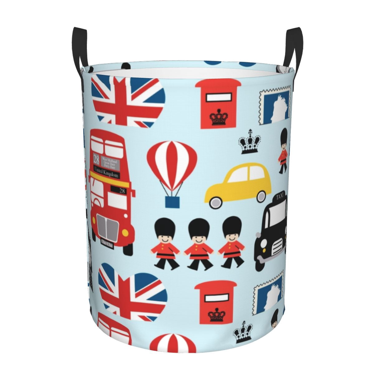 British Flag London Red Bus Car Logo Laundry Basket Foldable Clothes ...