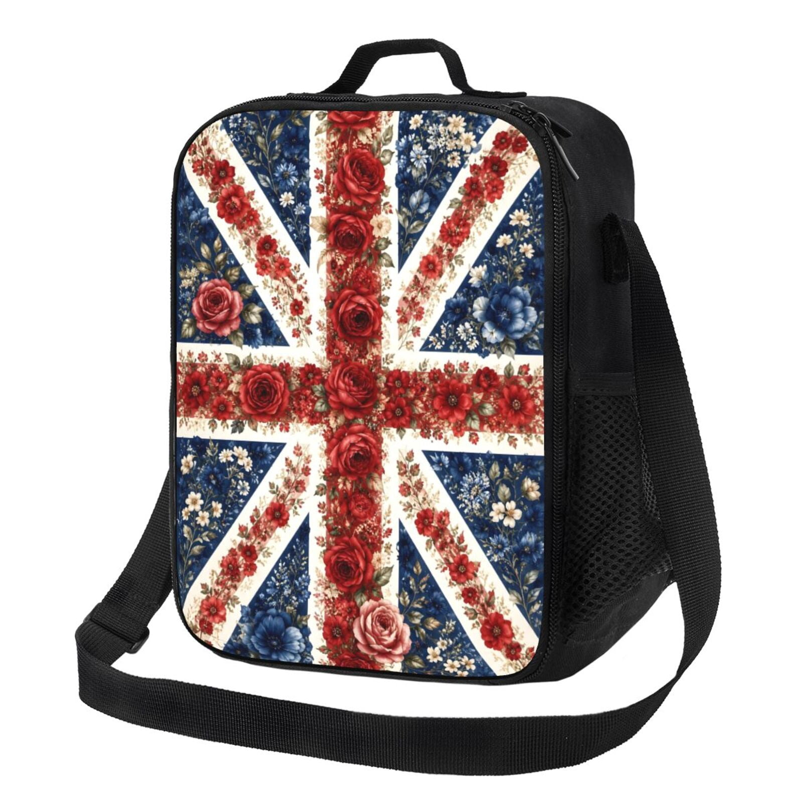 British Flag Lunch Bag Insulated Thermal Lunch Box with Shoulder Strap ...