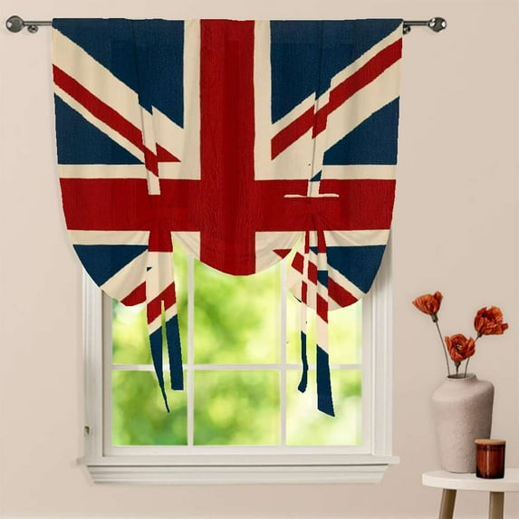 British Flag Print Rug Window Curtain for Living Room Roman Curtain ...
