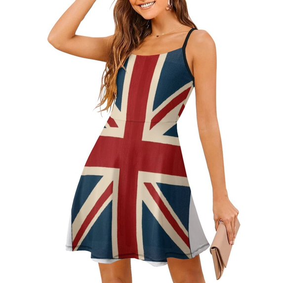 British Flag Print Sleeveless Dresses Slip Dress Women's Dresses ...