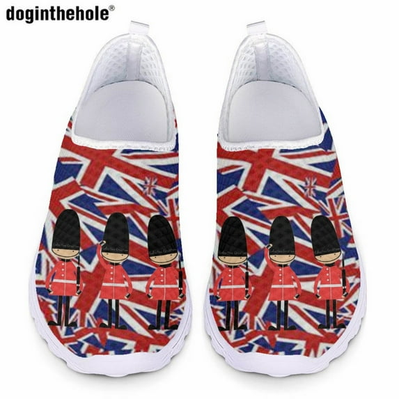 British Flag Soldier Art Print Design Casual Flat Shoes for Ladies ...