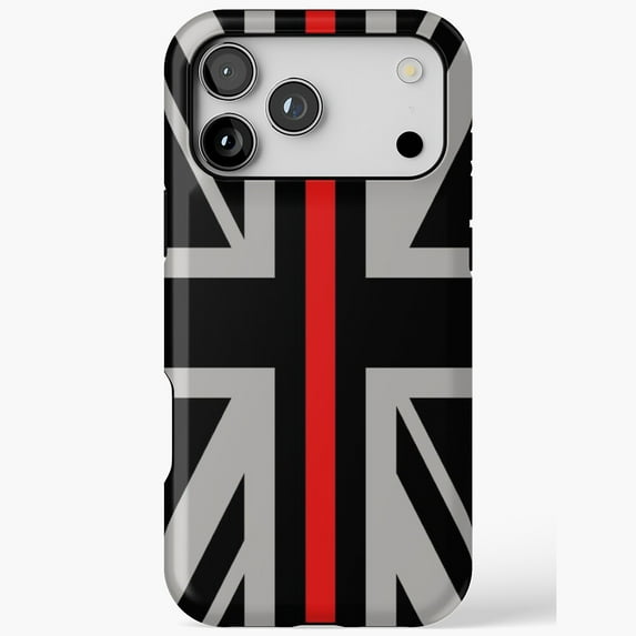 British Flag Thin Red Line UK Firefighter iPhone Case 17 through 11 Pro ...