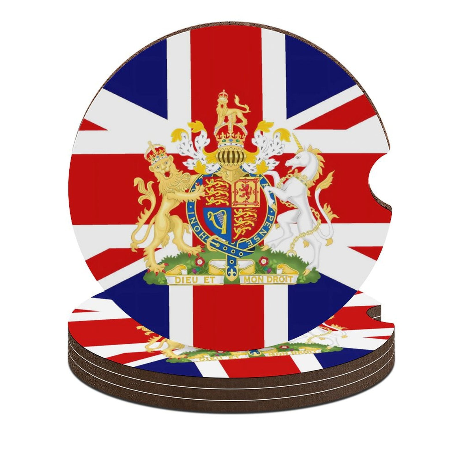 British Flag United Kingdom UK Car Coasters for Drinks with A Finger ...