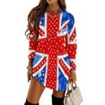 British Flag with Patterned Quilt Design Loose Dress Evening Dress ...