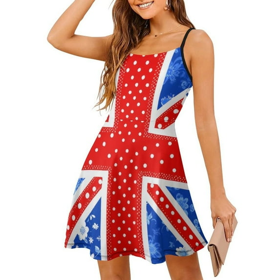 British Flag with Patterned Quilt Design Sleeveless Dresses Slip Dress ...