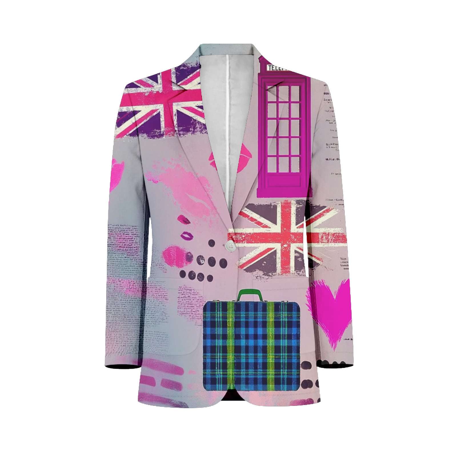 British Icons Grunge Pattern Mens Suits Shawl Collar Slim Fit Suit Mens ...
