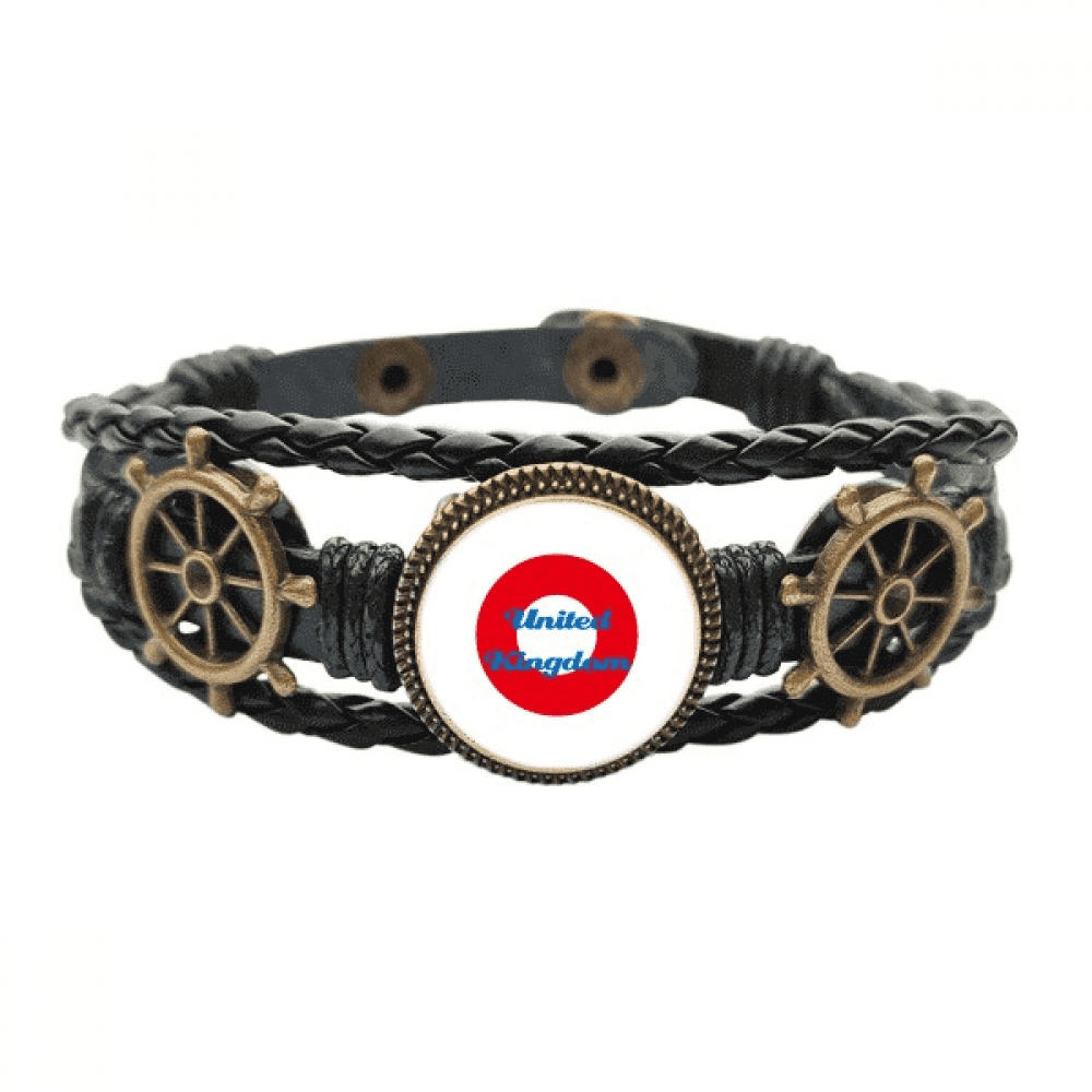 British Indicate Text English Represent Leather Braided Ocean Bracelet ...