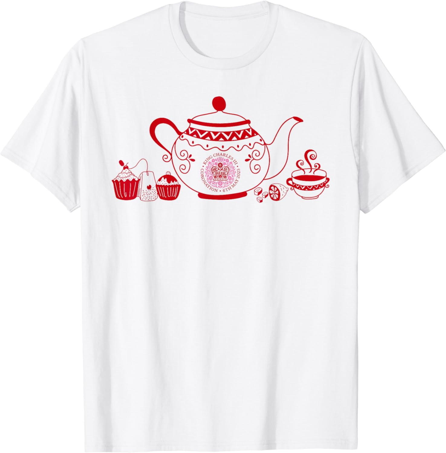British King III Men Charles England English Afternoon Tea T-Shirt ...