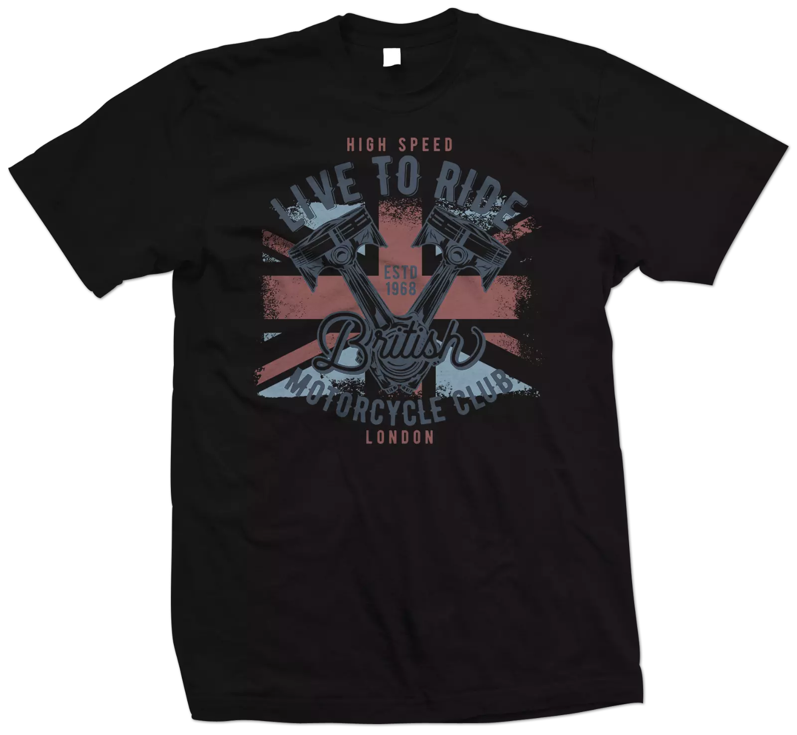 British Motorcycle T Shirt, Live To Ride Biker T Shirt, Union Jack ...