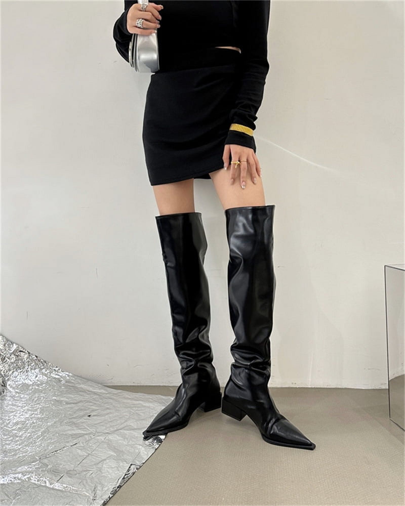 HHH British Niche Slimming Boots Two-Way Wear Pile Style Boots 2024 ...