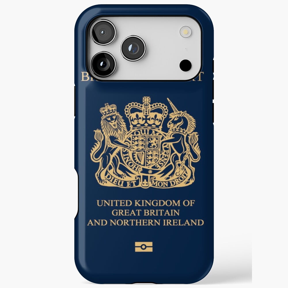 British Passport 2020 Stamp Art For iPhone 11-17 Pro Max Phone Tough ...