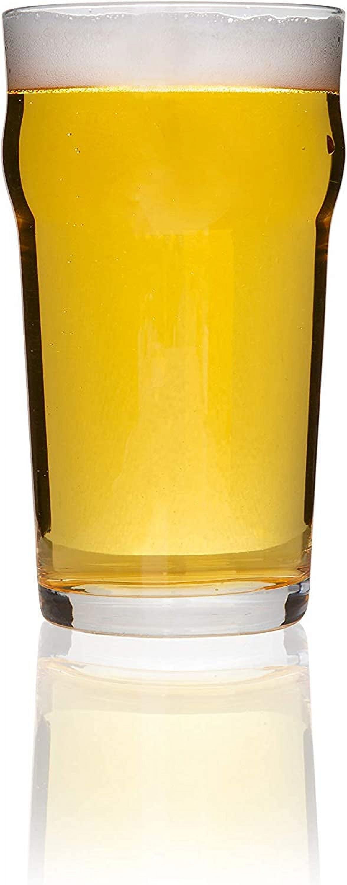 British Pint Glass Set of 4 – 19 oz Handcrafted Nonic Glasses for Craft ...