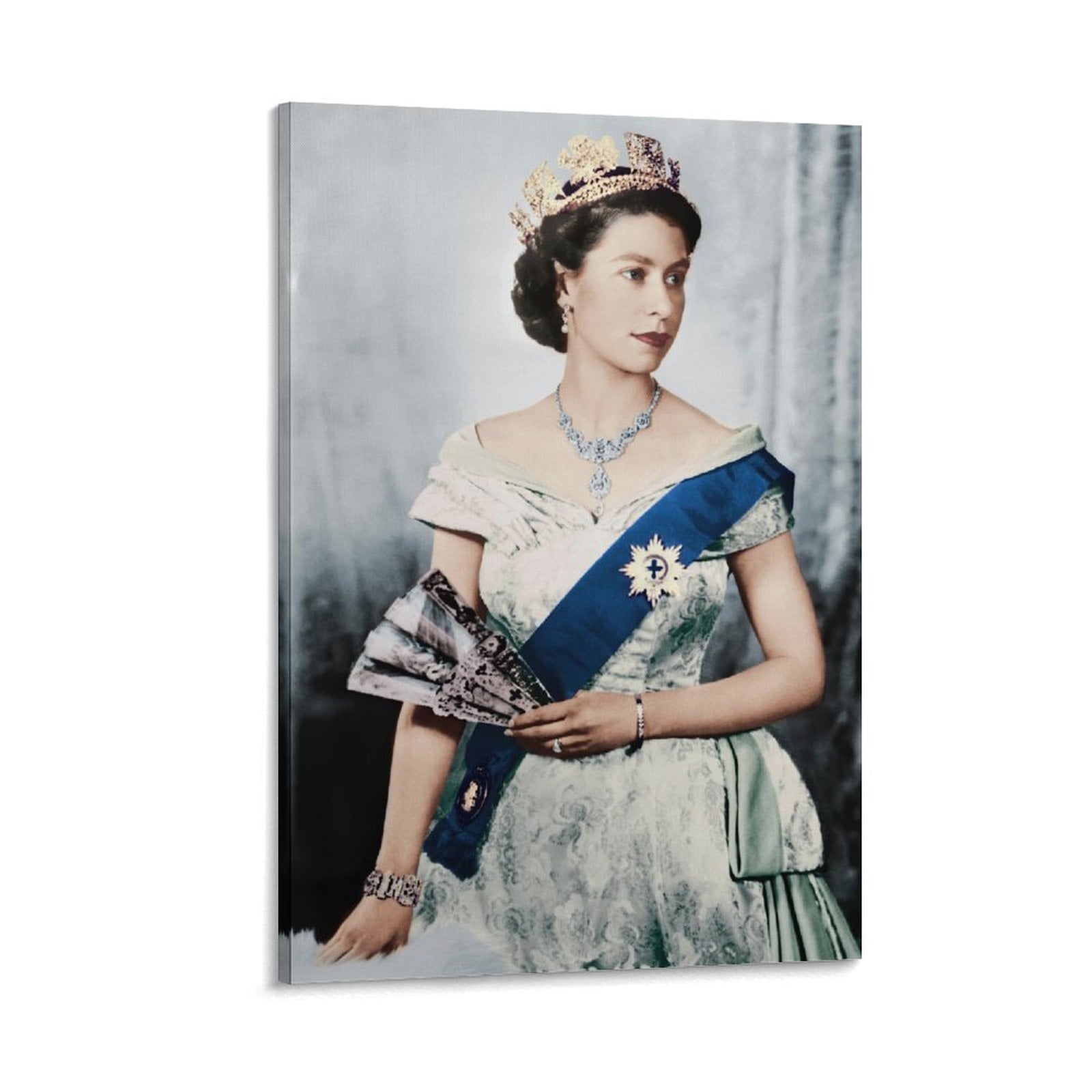 British Princesses Queen Elizabeth II Poster Gifts Canvas Painting ...