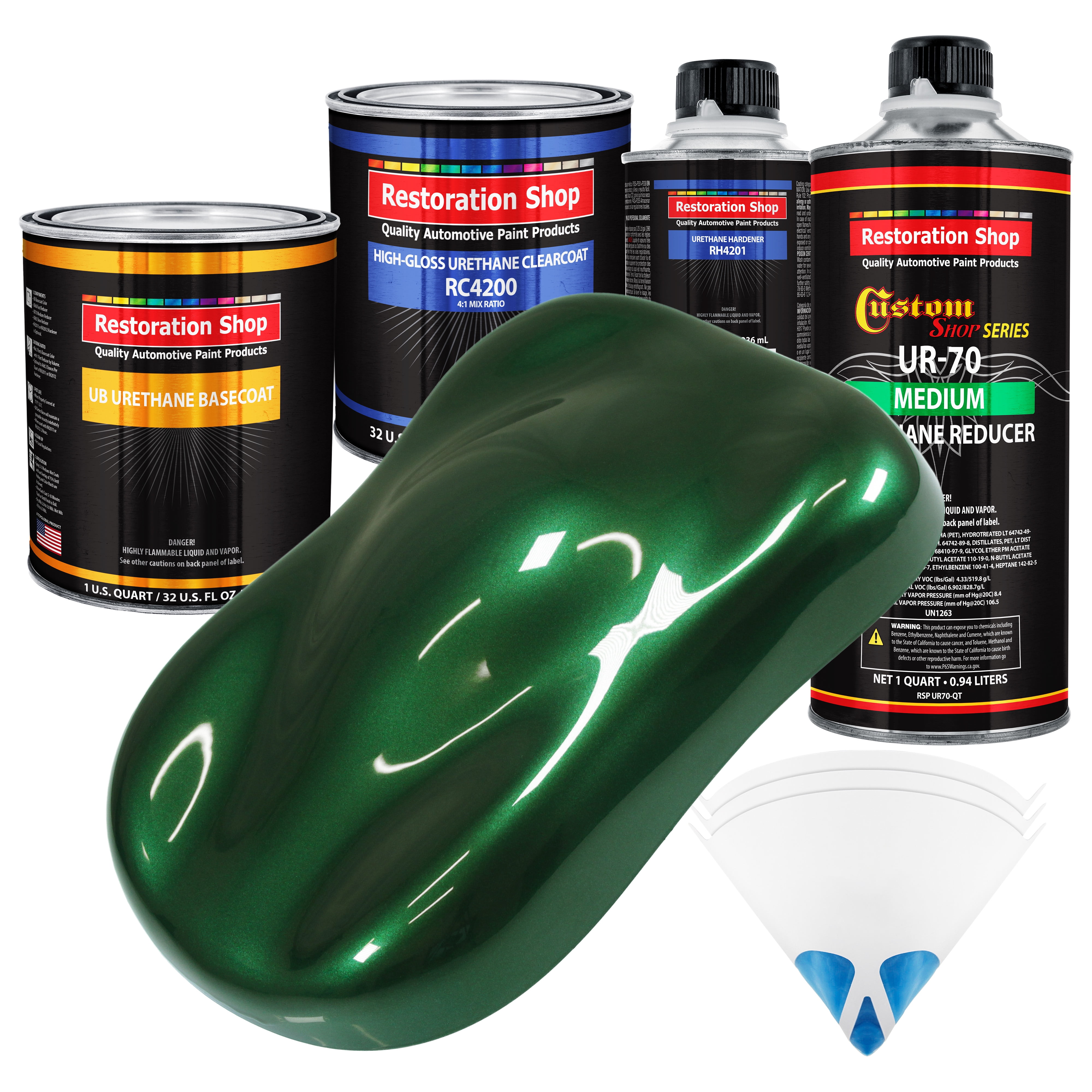 British Racing Green Metallic Quart URETHANE BASECOAT CLEARCOAT Auto ...