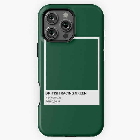 British Racing Green Minimalist iPhone Tough Case 17 11 12 13 14 15 16 ...