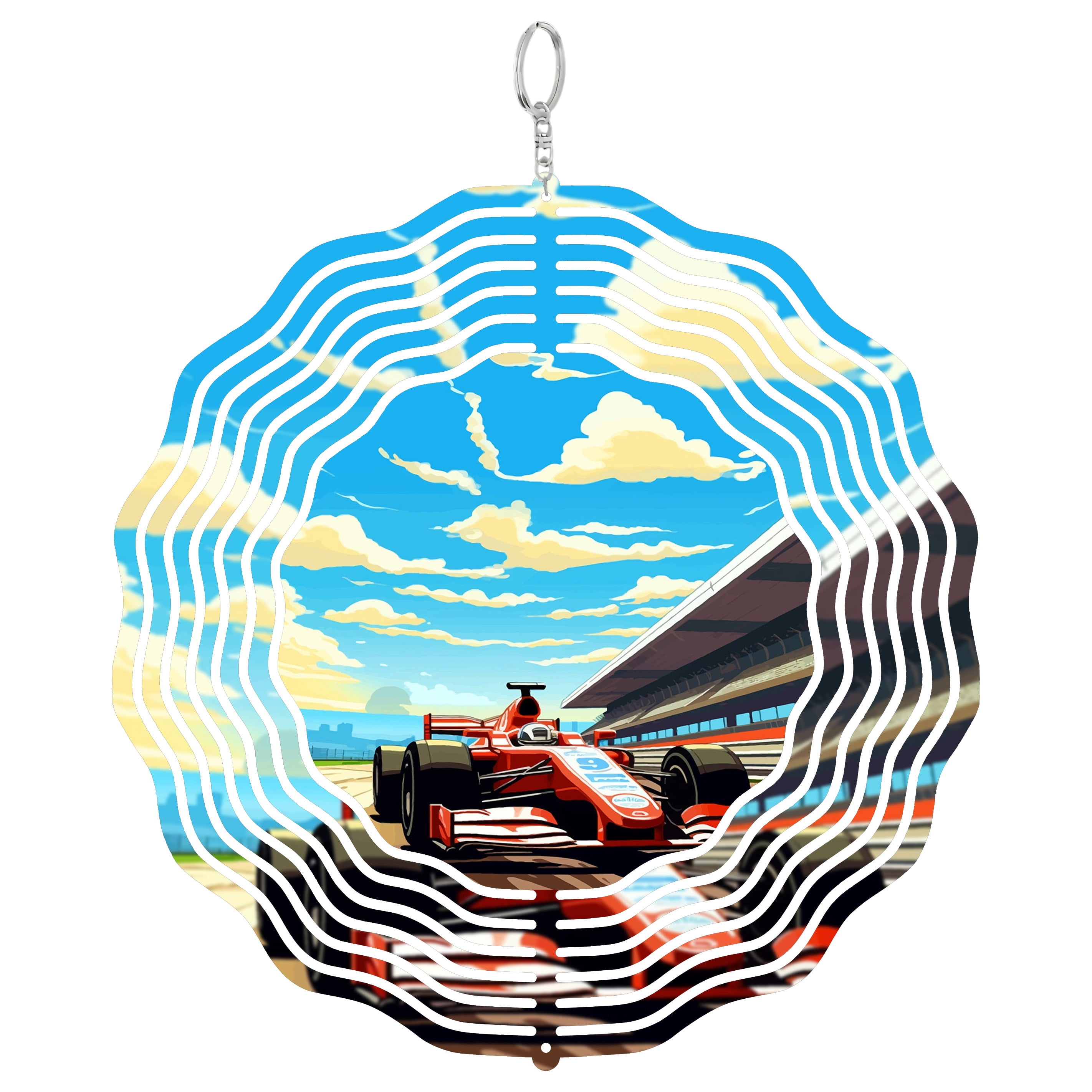 British Racing Track Layout 3D Wind Spinner Stainless Steel Kinetic ...