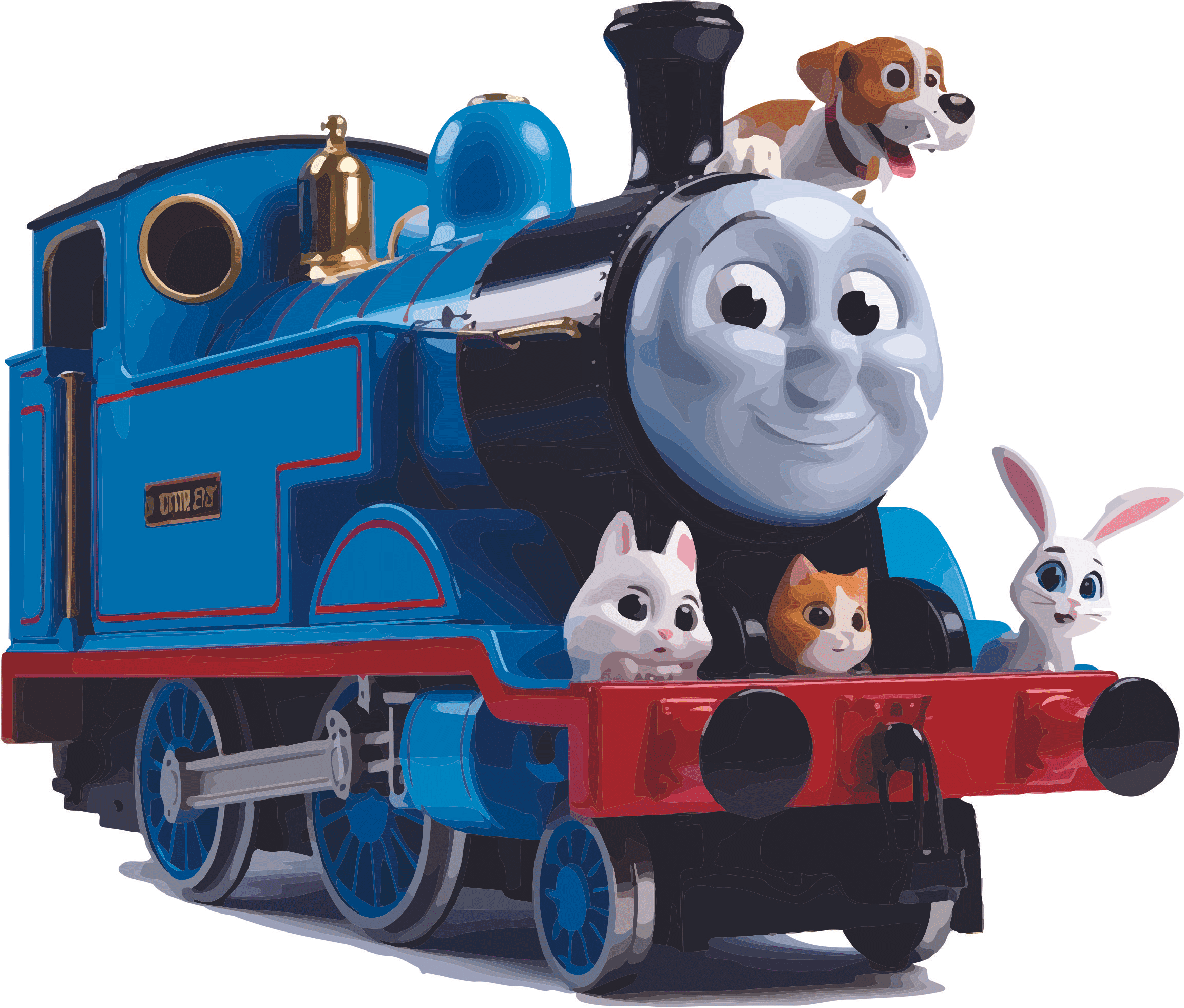 British Railway Locomotive Cartoon Wall Decal Decoration Little Train ...