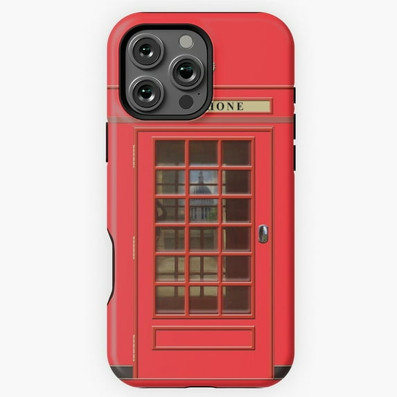 British Red Phone Box St Paul’s Art iPhone Case 11 12 13 14 15 16 17 ...