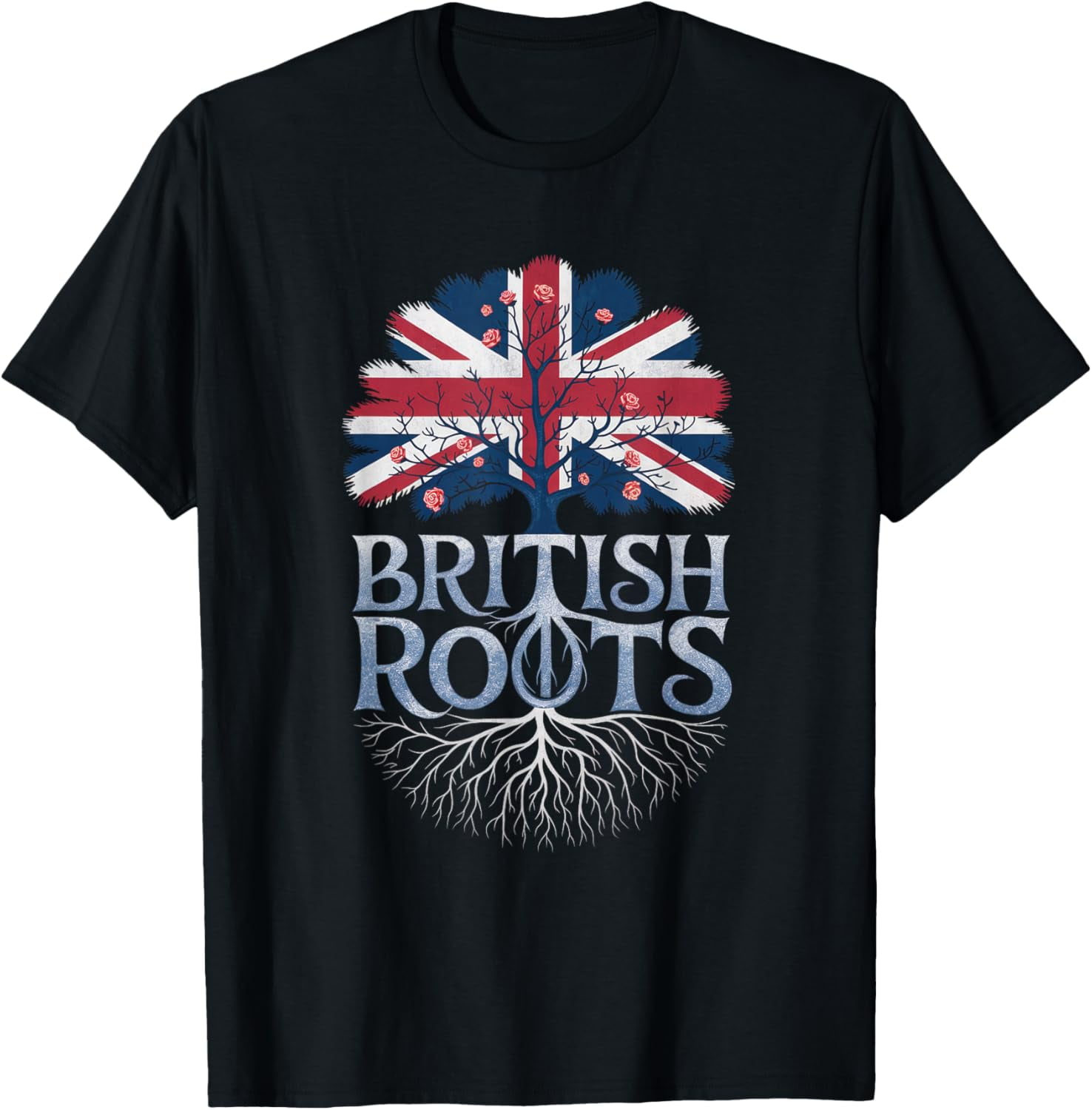 British Roots - Britain Flag Colors Family Tree Souvenir T-Shirt men ...