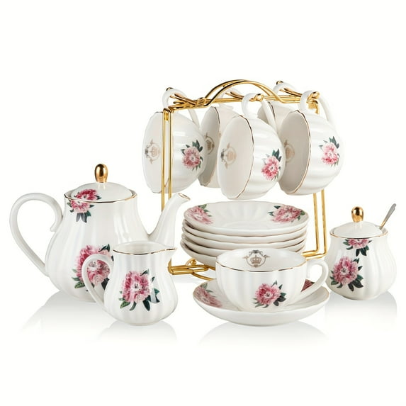 British Royal Series PETGLE Porcelain Tea Set for 6 - 8oz Cups ...