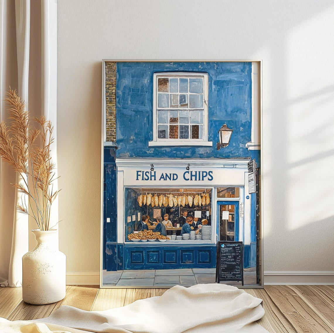 British Seaside Poster, Fish And Chips, Chip Shop, Seafood Art, Fish ...