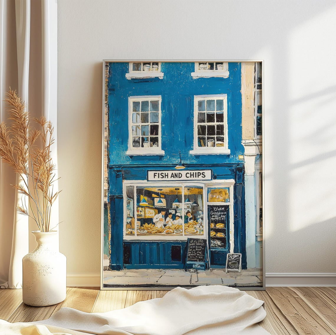 British Seaside Poster, Fish And Chips, Chip Shop, Seafood Art, Fish ...