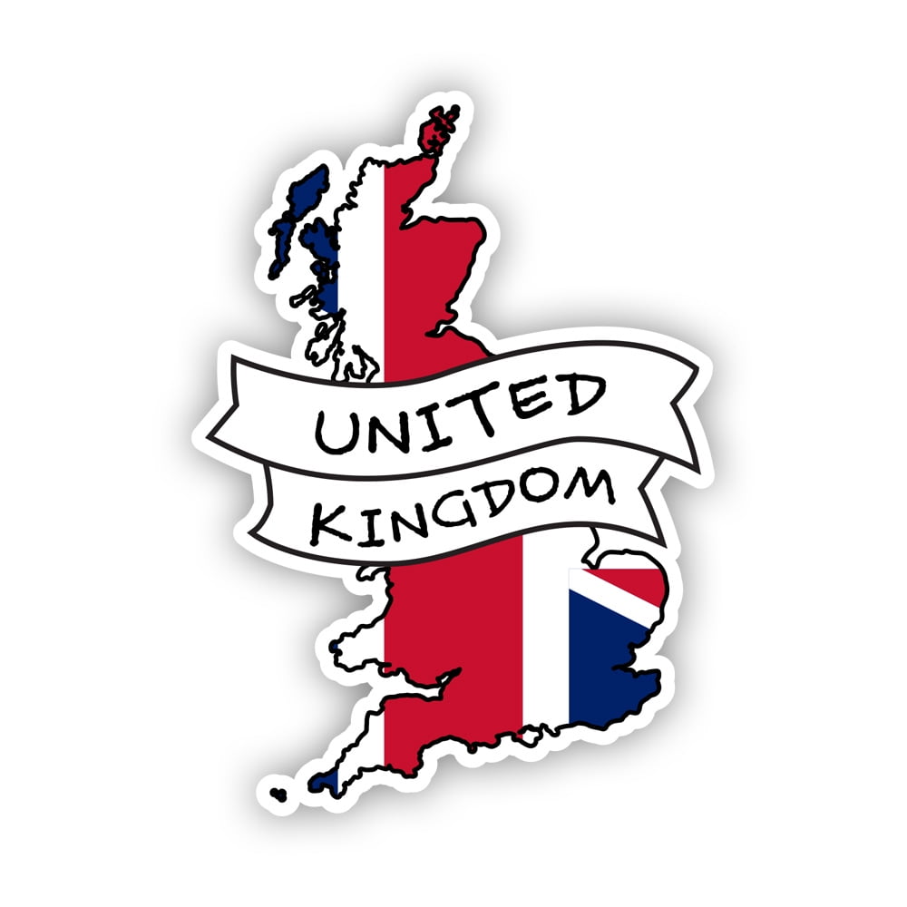 British Shaped United Kingdom Flag Sticker Decal - Self Adhesive Vinyl ...