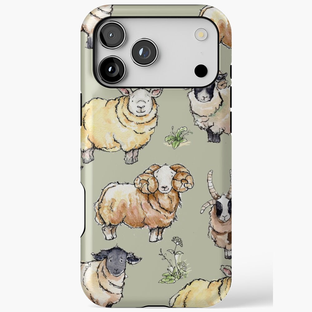 British Sheep Farm Animal Art Case for iPhone 11 12 13 14 15 16 17 Pro ...