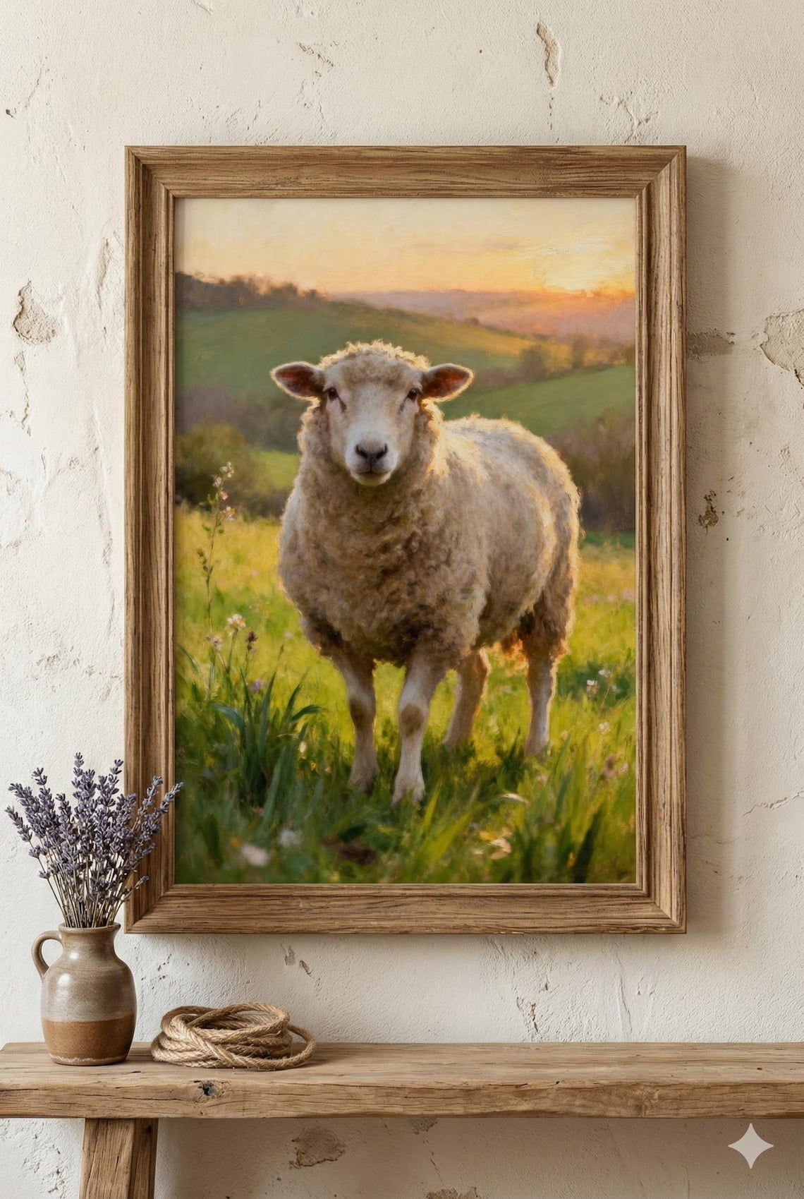 British Sheep Print, Spring Landscape Wall Art, Farmhouse Decor Poster ...
